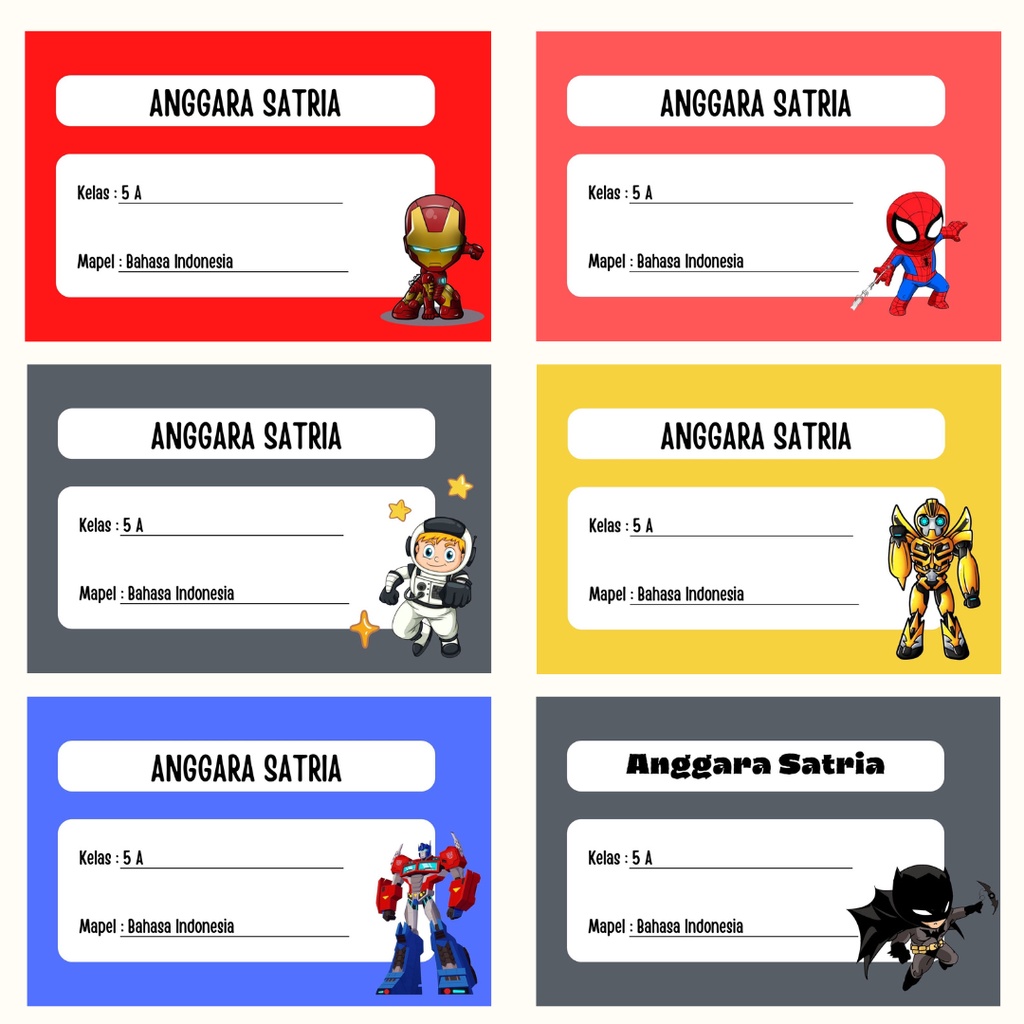 Jual Sticker Stiker Label Nama Untuk Buku Tulis Custom Nama Anak Laki Laki | Shopee Indonesia