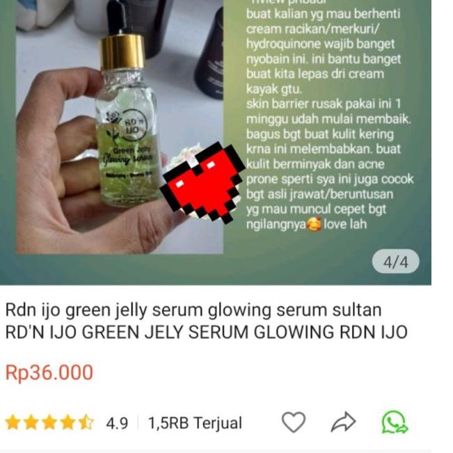 Jual TGTA Rdn ijo green jelly serum glowing serum sultan RD'N IJO GREEN ...