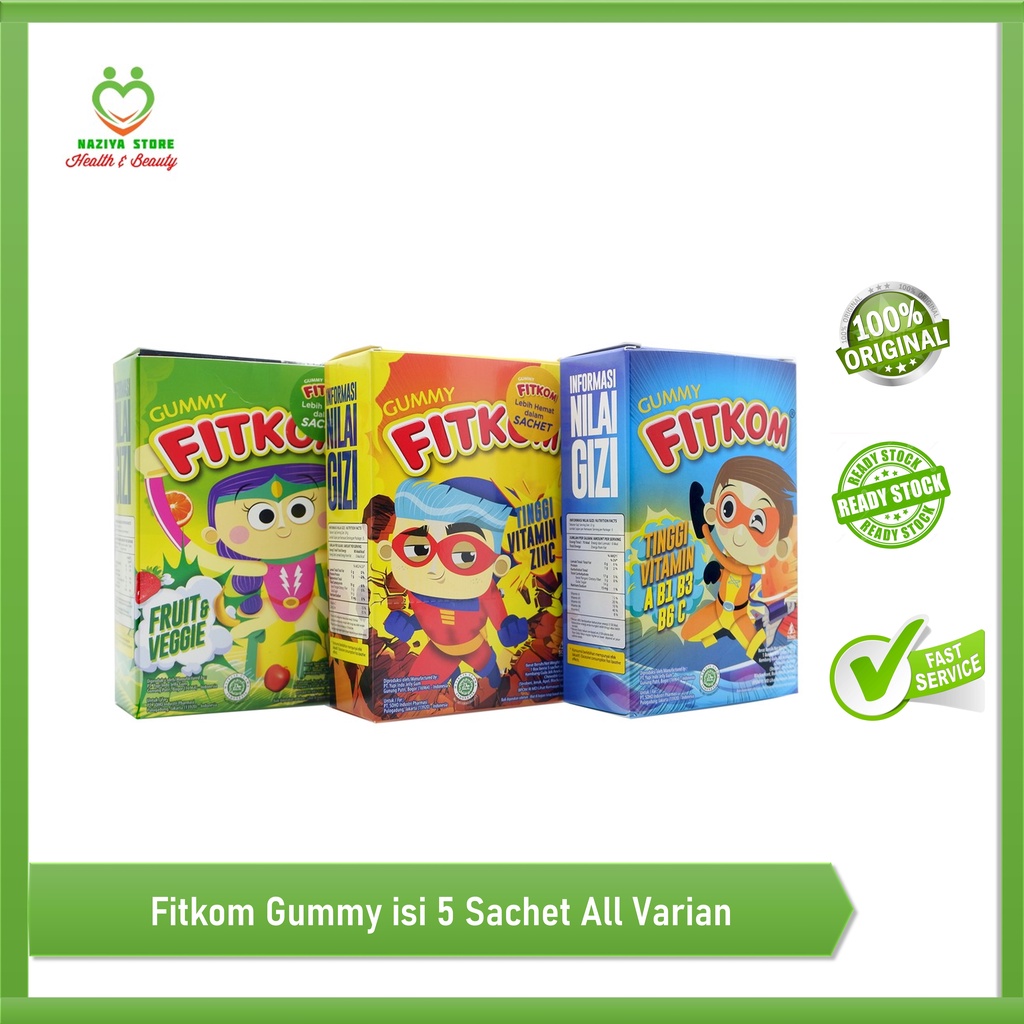 Jual FITKOM GUMMY Vit C / Vitamin A B1 B3 B6 C / Vitamin D / Fruit ...