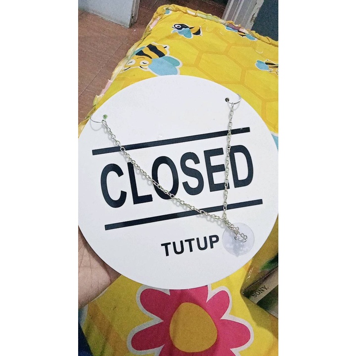 Jual OPEN CLOSE SIGN BOARD BULAT/ SIGNAGE AKRILIK BOLAK BALIK / OPEN ...