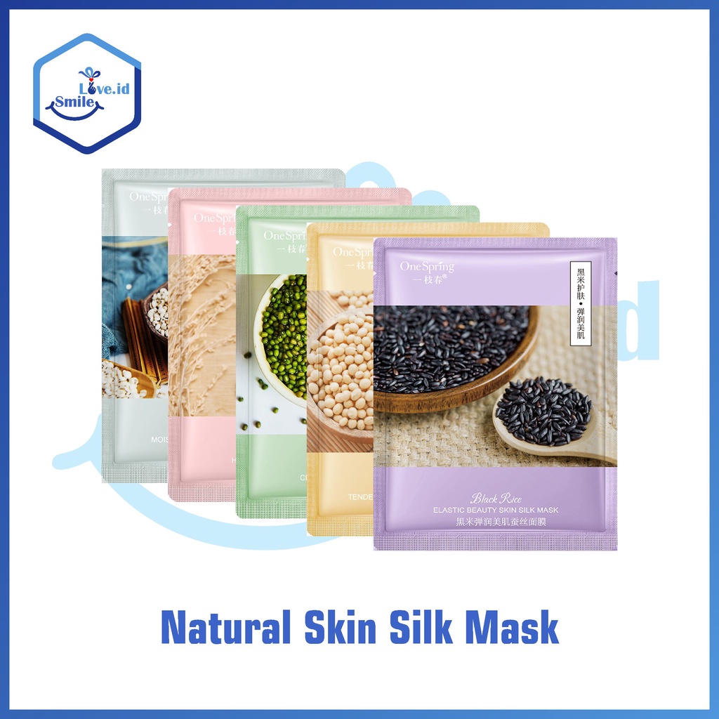 Jual ONE SPRING New Natural Sheet Mask Masker Wajah Bean Soya Oat Ketan ...