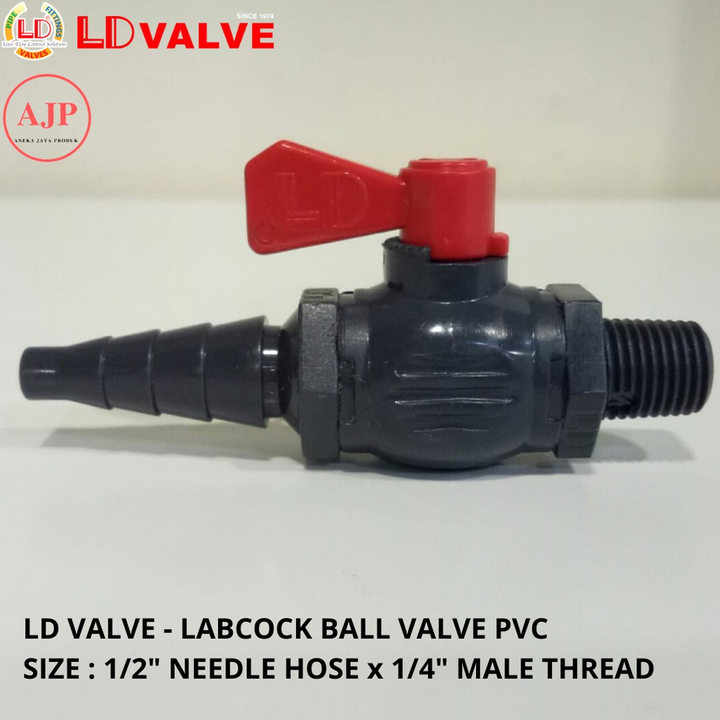 Jual LD VALVE - LABCOCK BALL VALVE PVC - SIZE 1/2 x 1/4 INCH | Shopee ...