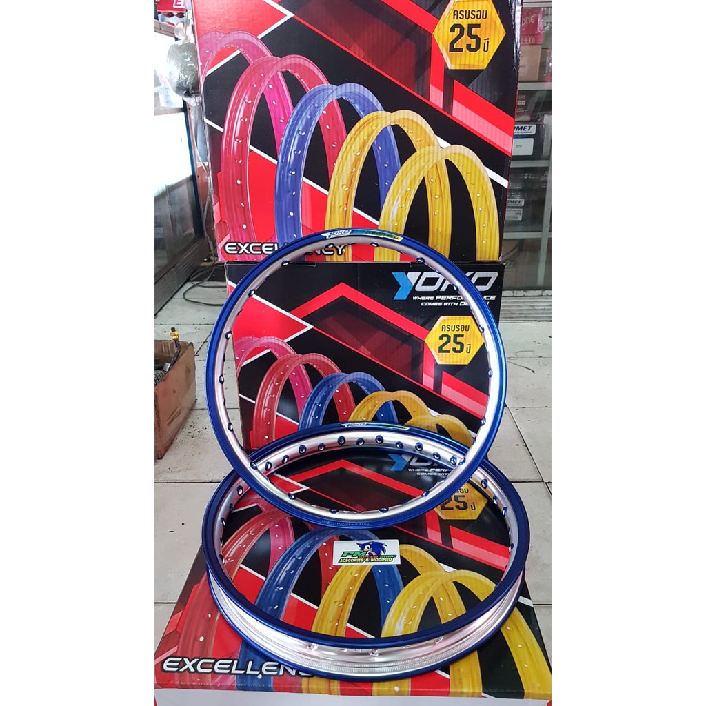 Jual VELG YOKO TWO TONE SILVER/BLUE Ring 140x17-160x17 | Shopee Indonesia