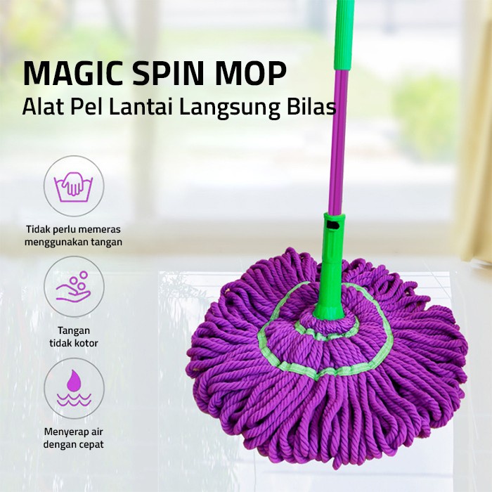 Jual Alat Pel Putar Magic Twist Mop Pel Lantai Putar 360 Praktis ...