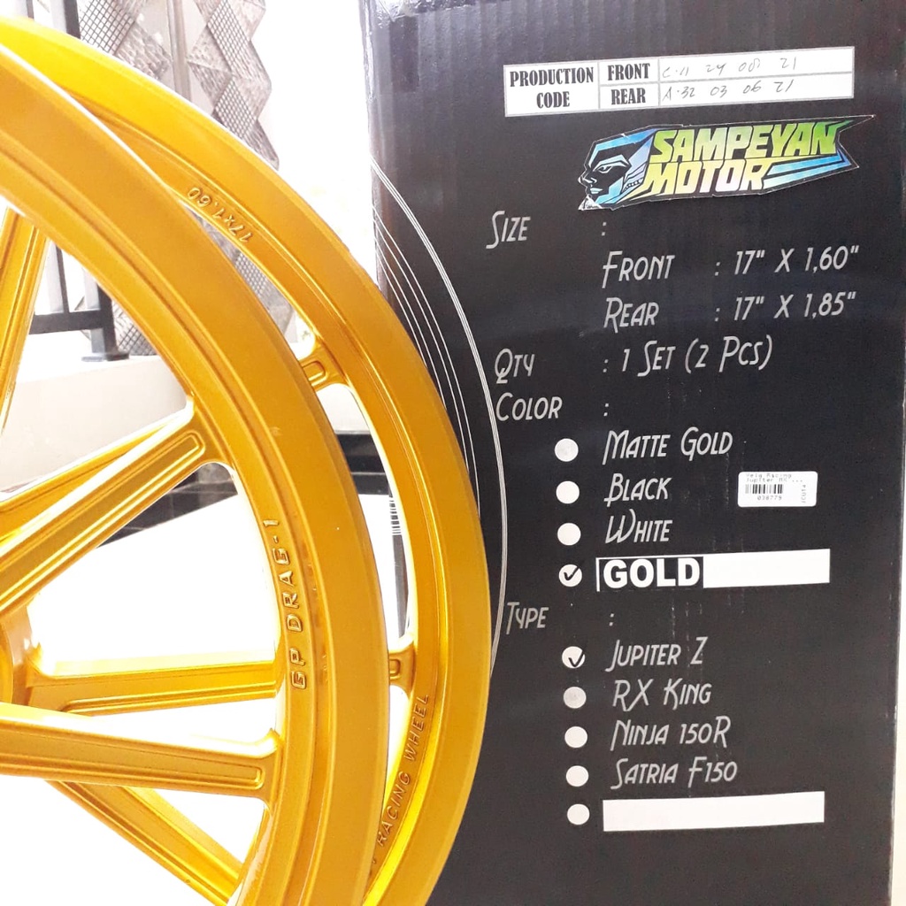 Jual Velg Racing Set Jupiter MX - Jupiter Z Power GP Wheel Drag 1 Biru ...