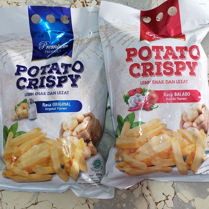 Jual NEW Potato crispy kerupuk kentang 200gram, rasa original dan ...