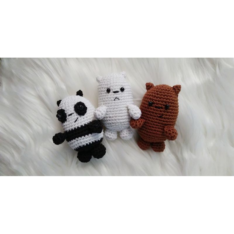 Jual Boneka Rajut Amigurumi Keychain WE BARE BEARS (solo / paket ...
