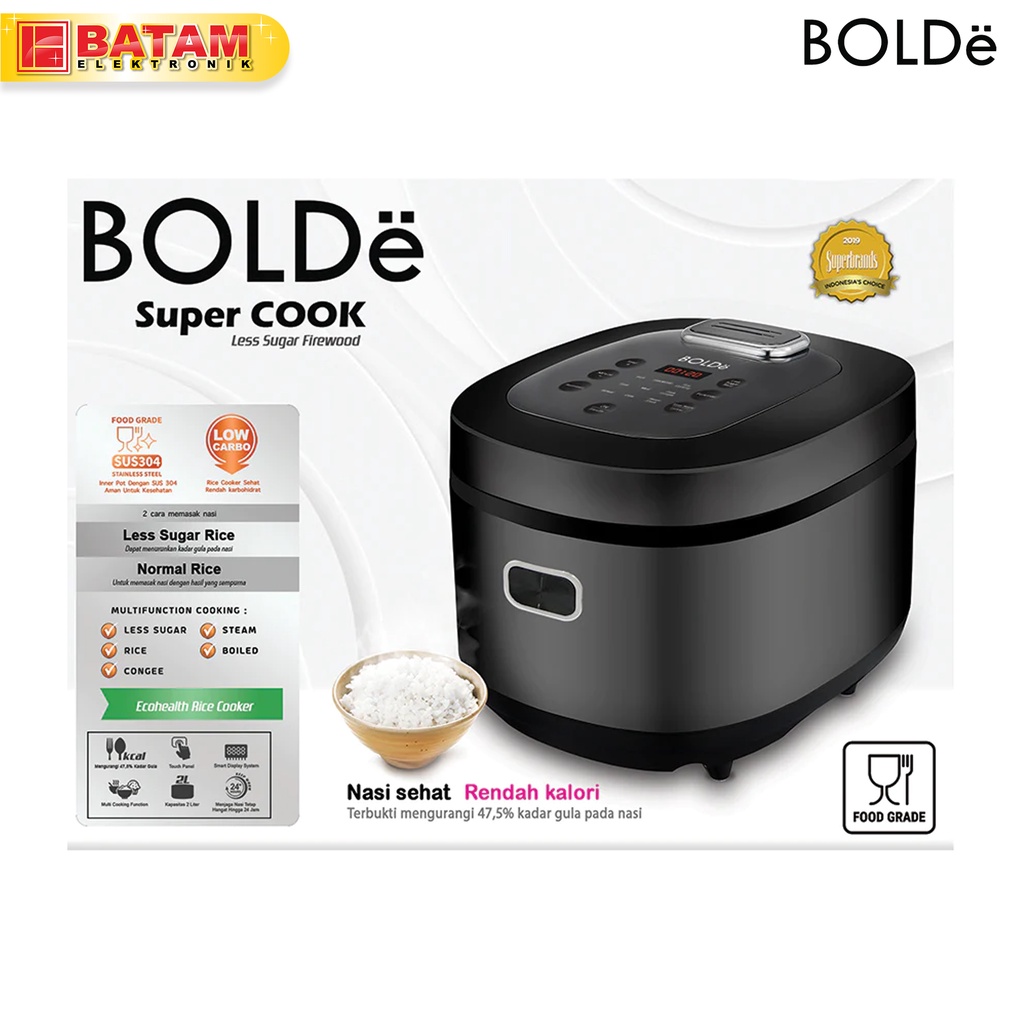 Jual Bolde Rice Cooker Digital 2 Liter - Super COOK Less Sugar FIREWOOD ...