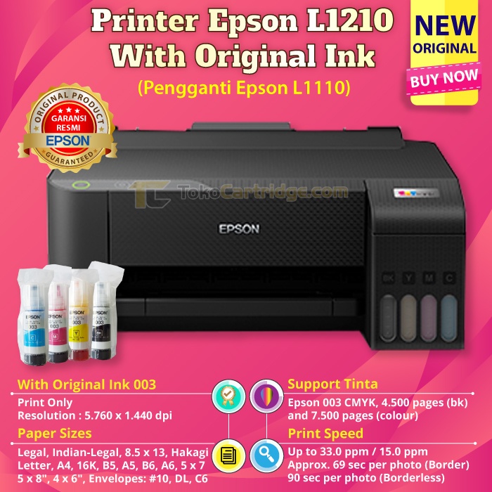 Jual Printer Epson EcoTank L1210 L 1210 New, Pengganti Epson L1110 With ...