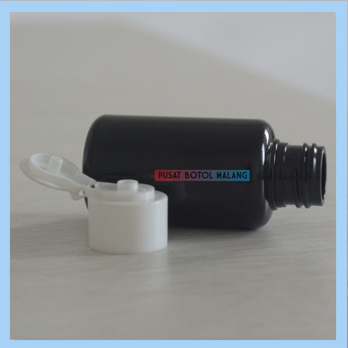 Jual Botol Plastik Tubular 60Ml Fliptop Jamur (Putih Hitam) | Shopee ...