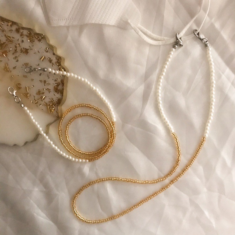 Jual Golden-Pearls Mask Strap (Kalung Masker) | Shopee Indonesia