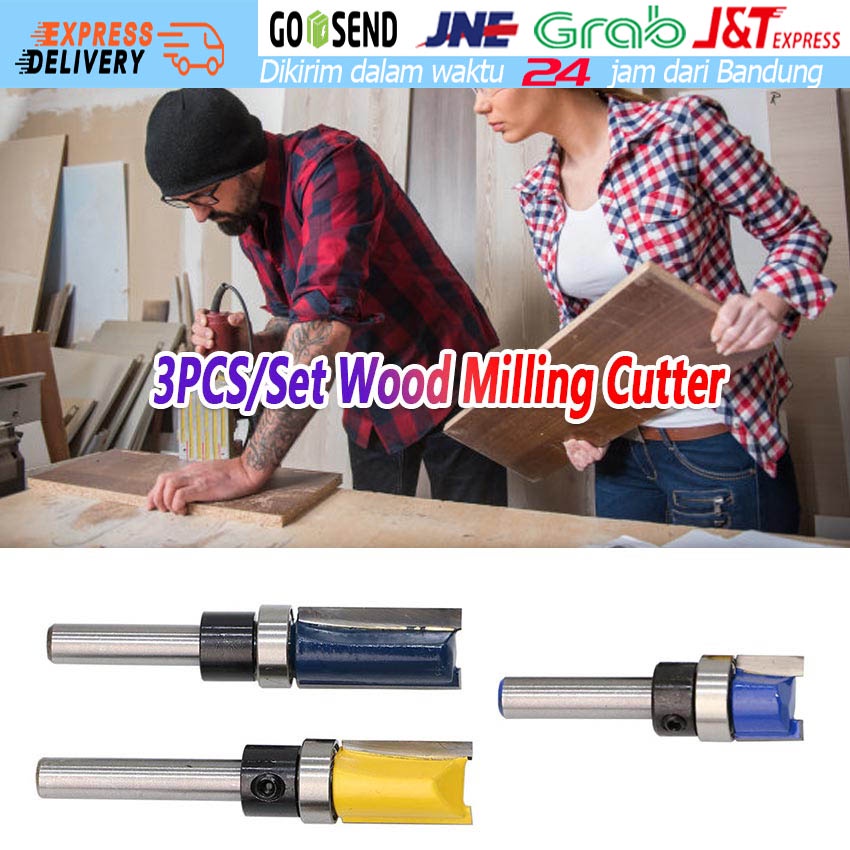 Jual 3PCS Mata Profil Lurus Straight Flush Trimmer Router Bits Top ...
