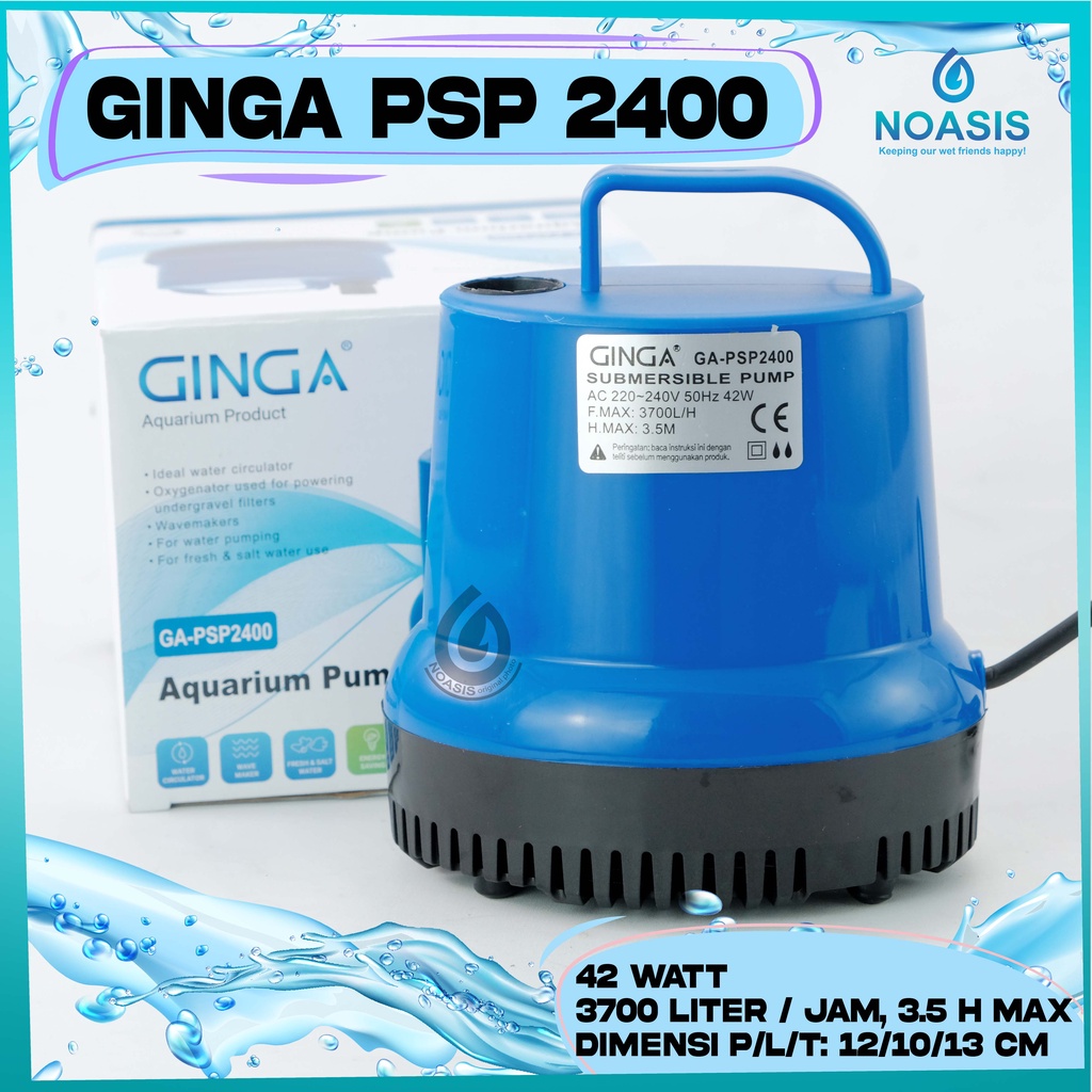 Jual POMPA AIR CELUP AQUARIUM 42 W GINGA GA PSP 2400 PSP-2400 KOLAM ...
