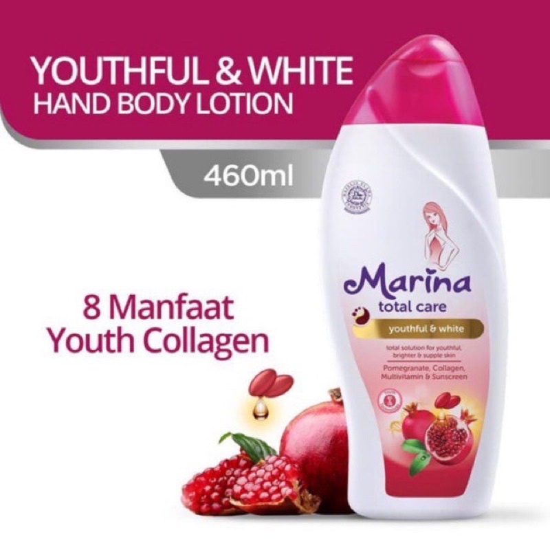 Jual Marina Hand Body Lotion UV White - Healthy & Glow 460 ml | Shopee ...