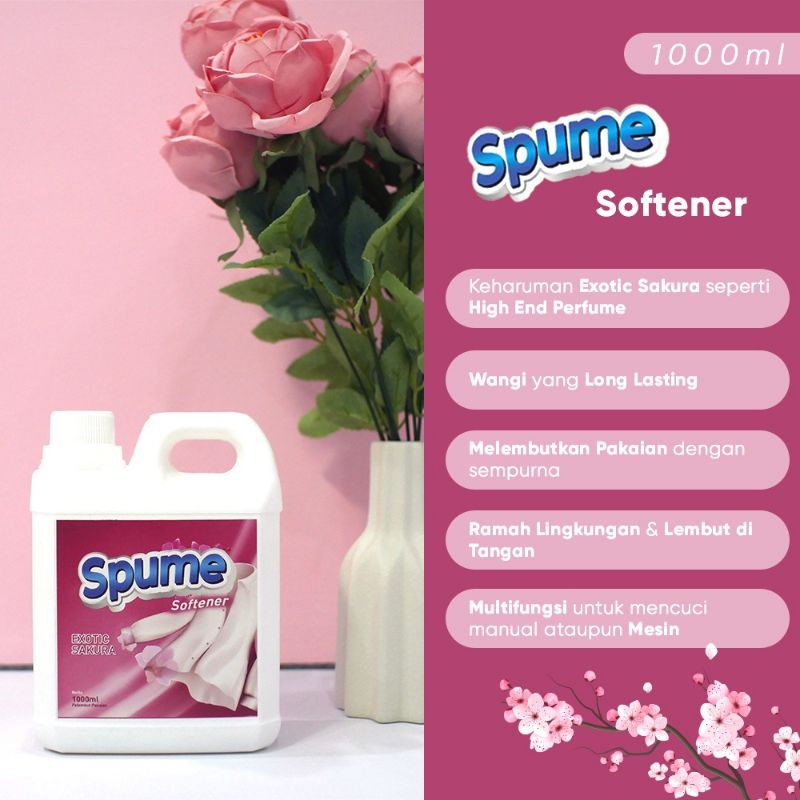 Jual Spume Softener 1000ml pelembut pengharum pakaian baju celana kain ...