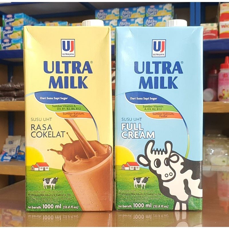 Jual Susu Ultra Milk 1 liter Susu Full Cream Susu Coklat Susu UHT Enak | Shopee Indonesia