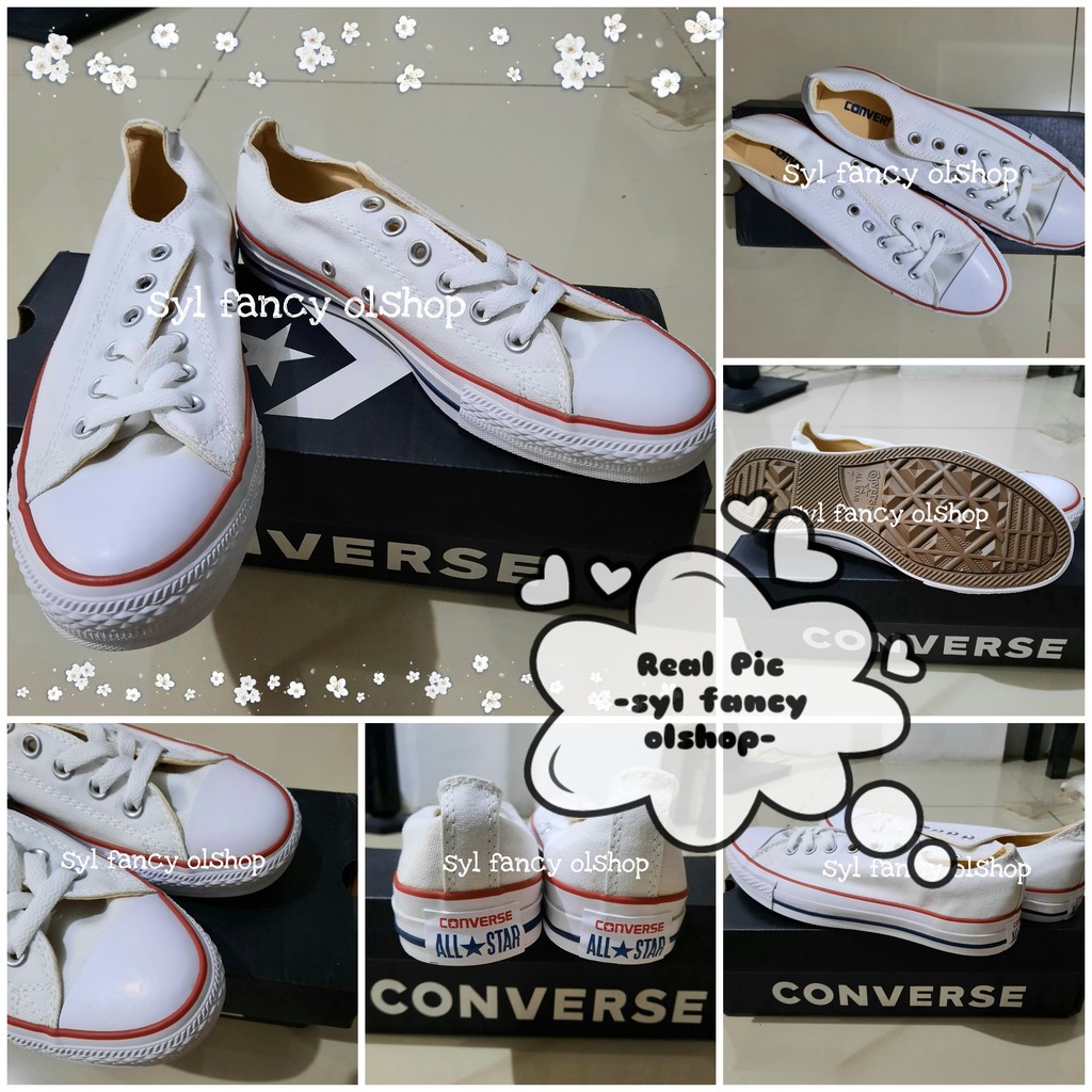 Jual Sepatu Converse All Star Basic Ox/Low White Classic Sneakers Pria ...