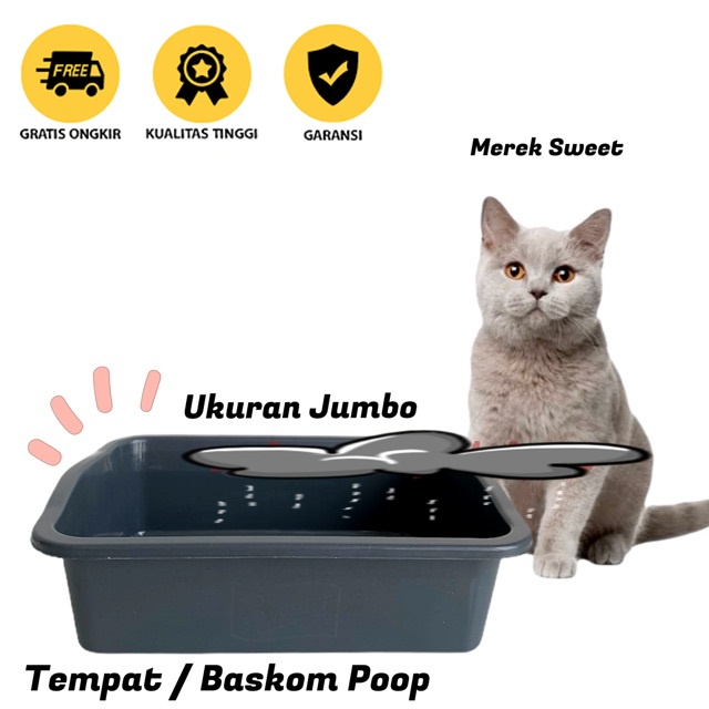 Jual [aquaBRIZZ] LITTER BOX Baskom Jumbo Kotoran Kucing 43 X 31 X 13 cm ...