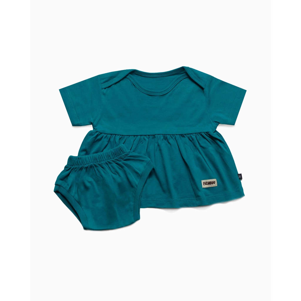 Jual Picaboo Babyswear Set Dress Pendek bayi / Gaun bayi - Hijau Toska ...