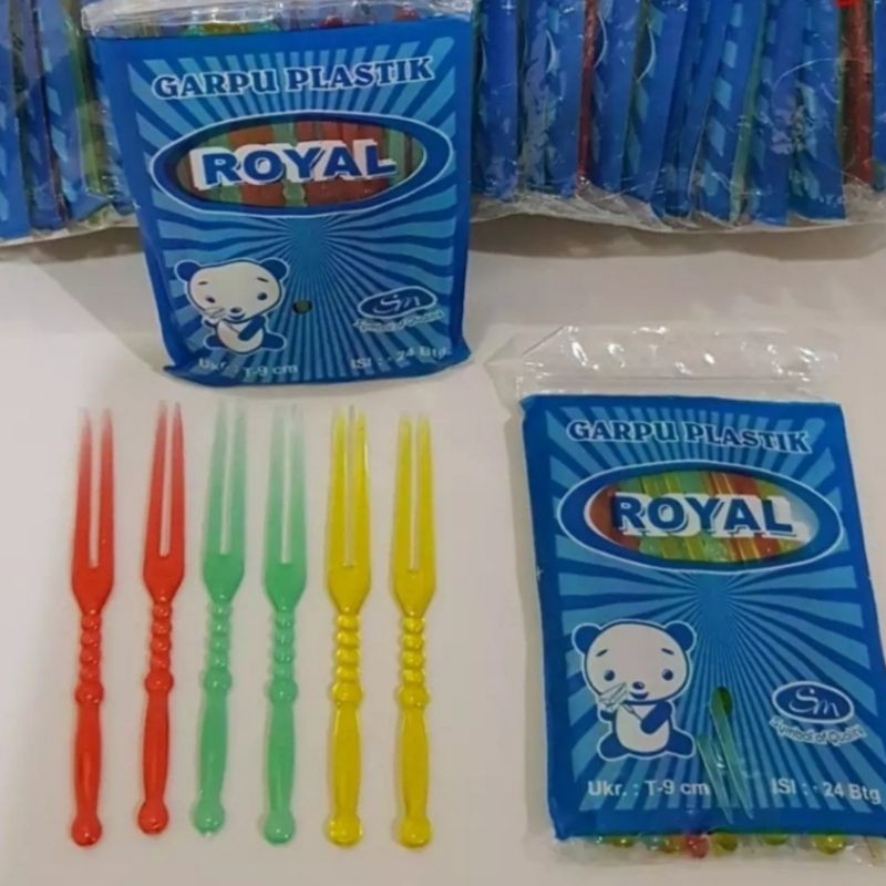 Jual Garpu plastik Royal kecil/Garpu kue /Garpu buah isi 24pcs | Shopee ...