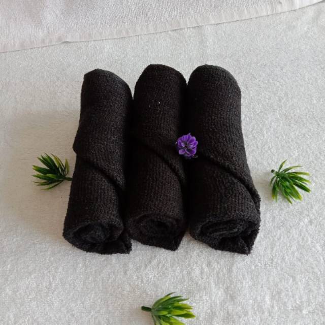 Jual Handuk Salon Hitam Polos HandukBershopHandukOlahRaga Tebal Lembut ...