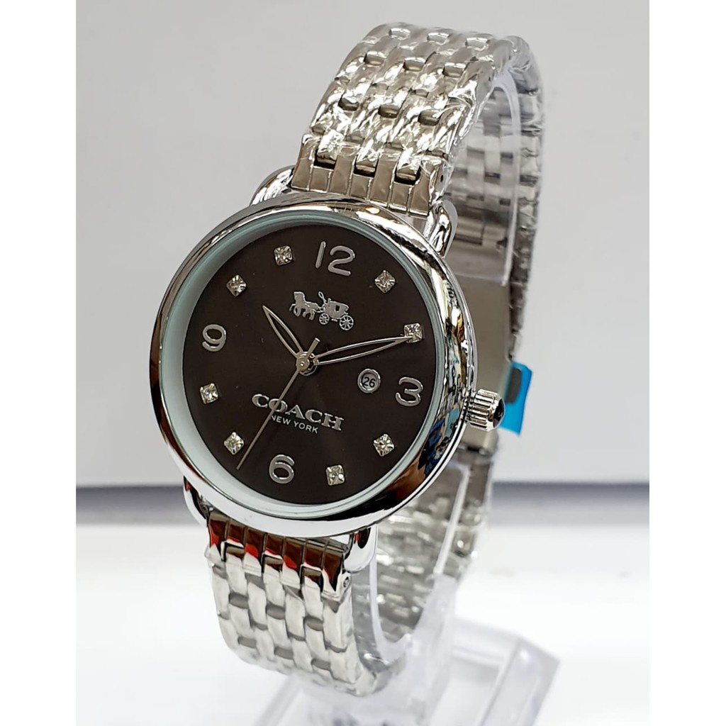 Jual ( BISA COD ) JAM TANGAN WANITA COACH RANTAI STAINLESS ELEGAN ...