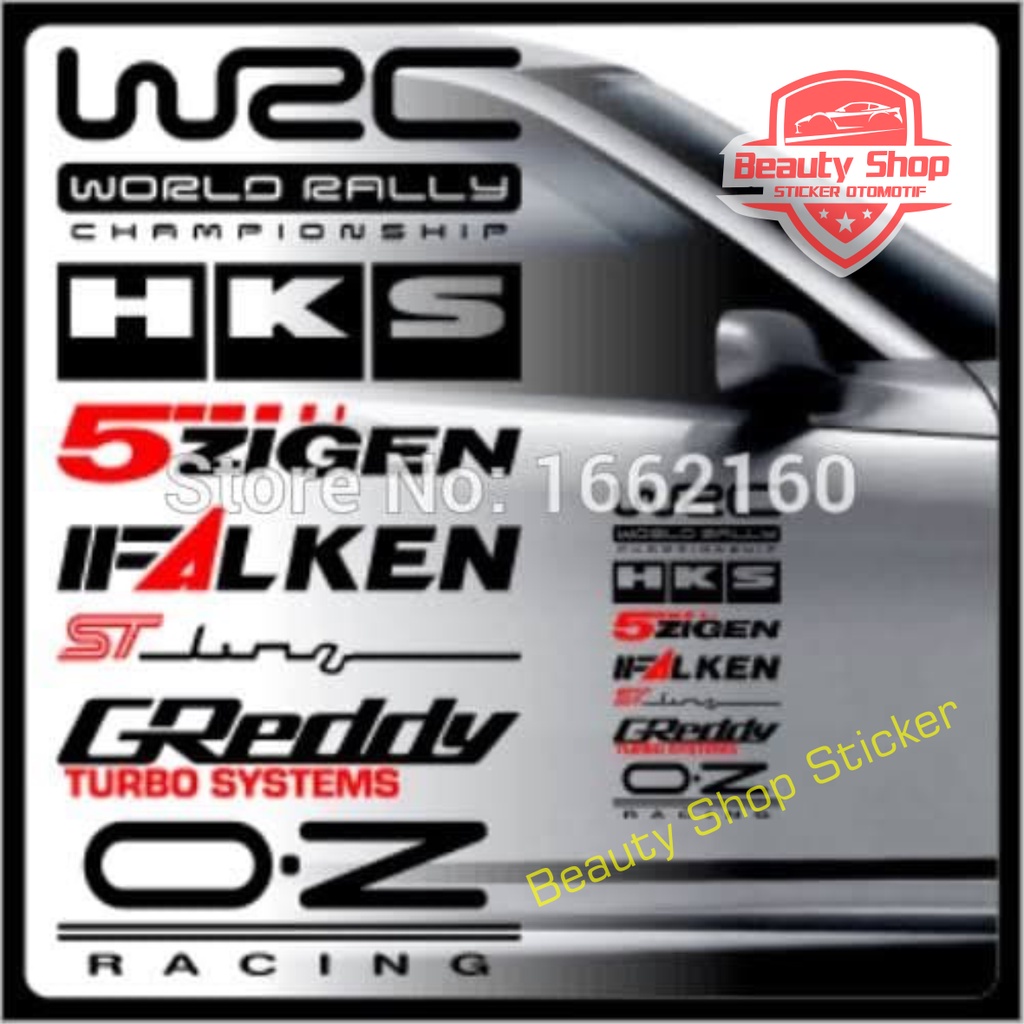 Jual stiker mobil wrc hks oz racing set racing sticker mobil honda ...