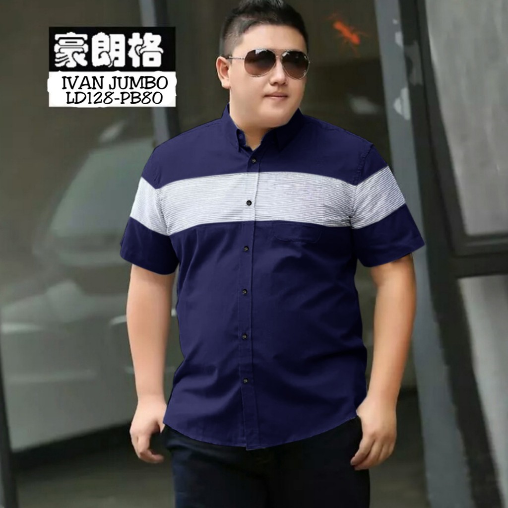 Jual MR.VERSUS.Kemeja pria jumbo IVAN,XXL-3XL,Bahan cotton popline ...