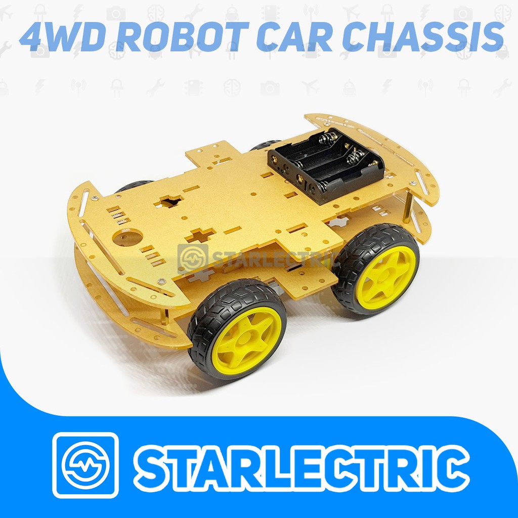 Jual Chasis Mobil Robot 4wd 4 wd Smart Car Chasis For Arduino | Shopee Indonesia