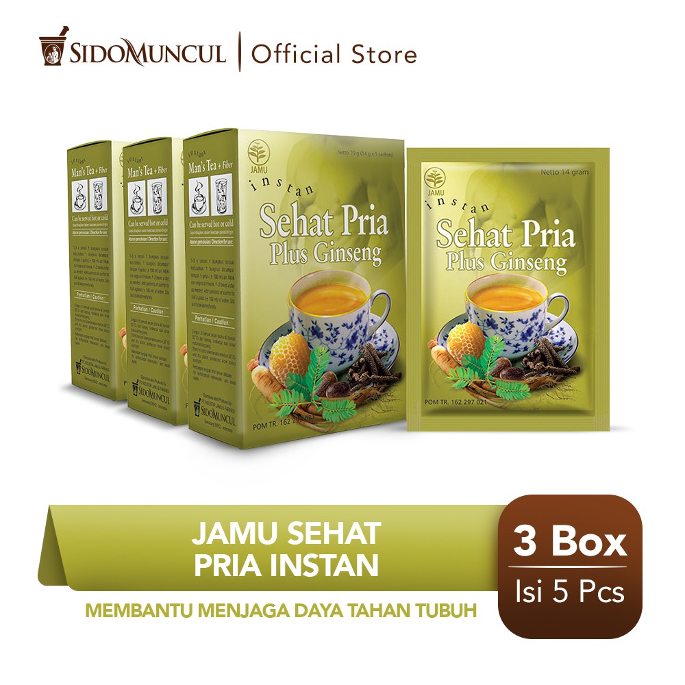 Jual Jamu Sehat Pria Instan 3x5's - Menjaga Daya Tahan Tubuh | Shopee ...