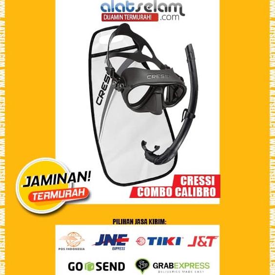 Jual Combo Mask Freediving Cressi Calibro and Snorkel Corsica - BLACK ...