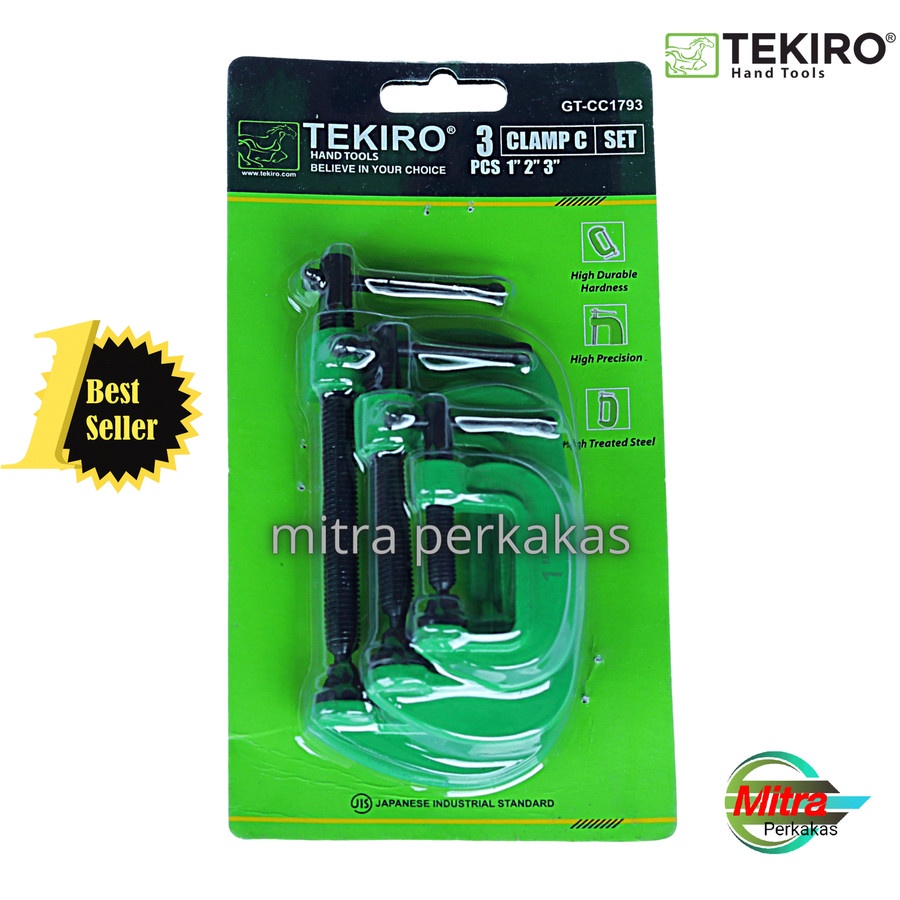 Jual TEKIRO Clamp C Set Klem C 3 Pcs Set 1" 2" 3" Catok C Penjepit ...