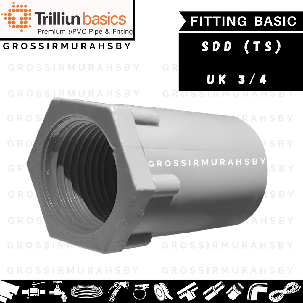 Jual SOK DRAT DALAM 3/4 TS TRILLIUN sdd / fitting pipa pvc faucet ...