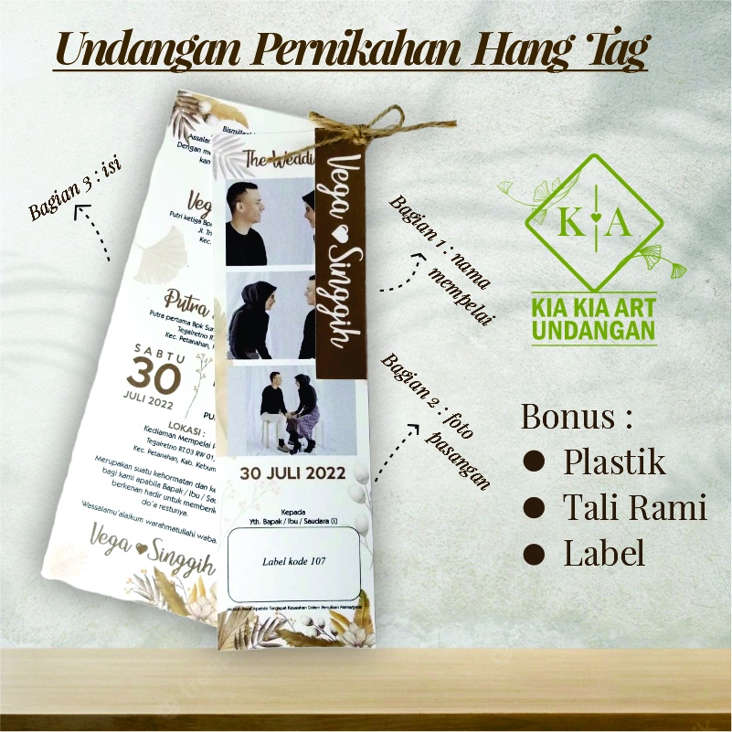 Jual Undangan Pernikahan Hang Tag Elegan Minimalis Murah Viral | Shopee ...