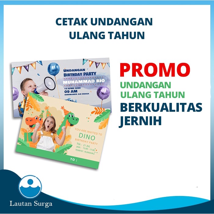 Jual Kartu Undangan Ulang Tahun Anak Free Design | Birthday Card Custom | Kartu Ucapan Ulang ...