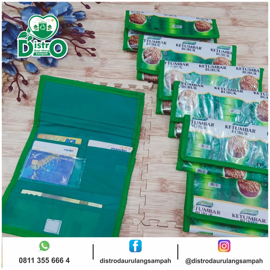 Jual dompet lipat kartu dompet wanita pria kerajinan daur ulang plastik ...