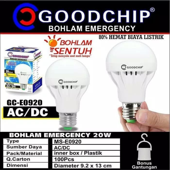 Jual BOHLAM EMERGENCY 20 WATT GOODCHIP MITSUYAMA / LAMPU EMERGENCY 20 ...