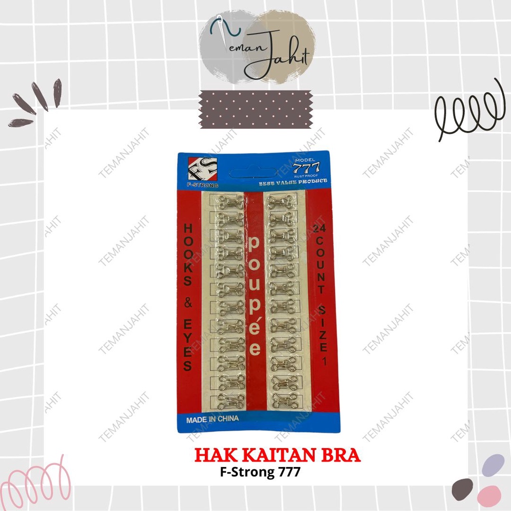 Jual Hak Kait / Pengait Bra/ Kaitan BH Kancing Kait Merk FS size 1 ...