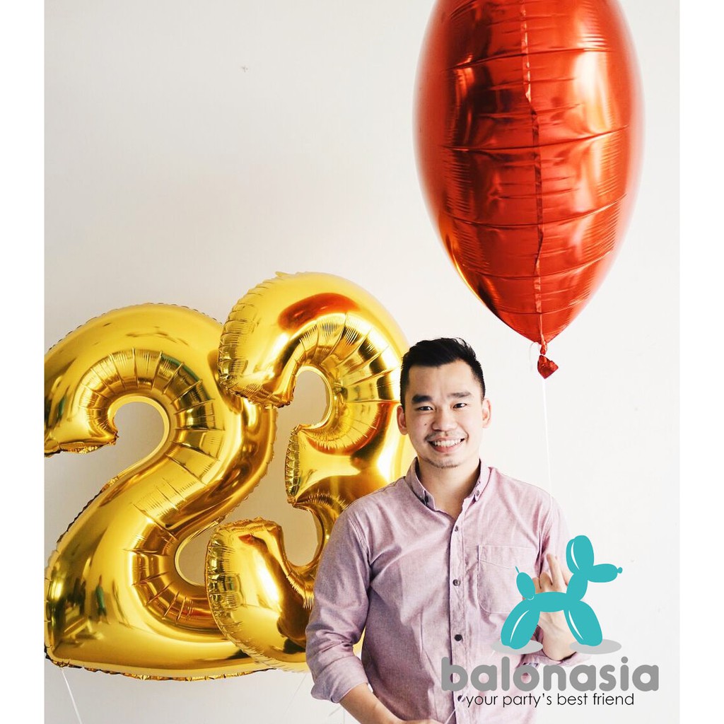 Jual Balon Foil Angka Gold 100cm | Shopee Indonesia
