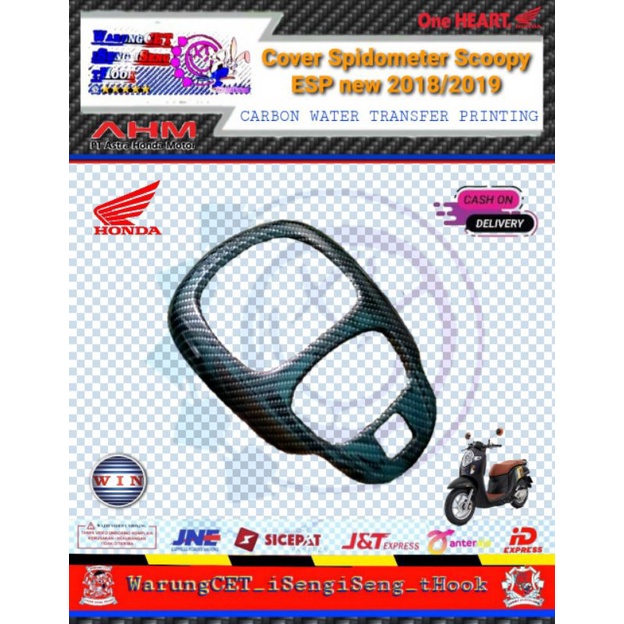 Jual Cover Panel Meter Hiasan Spido SpeedoMeter CARBON Scoopy 2017 2018 ...