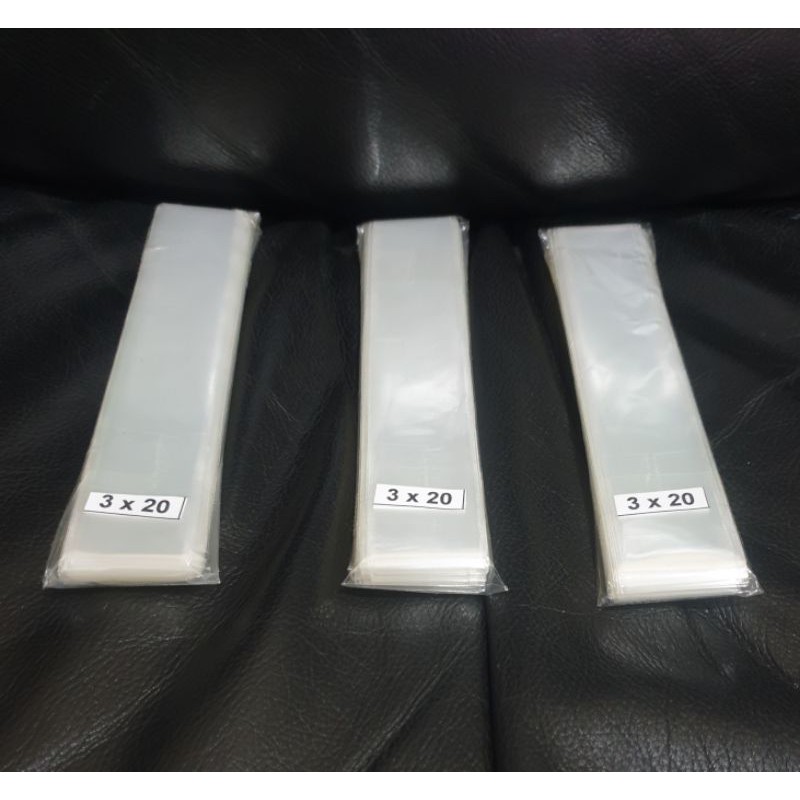 Jual TAKASHI 100 pcs PLASTIK MIKA OPP BENING 3 x 20 cm | Shopee Indonesia