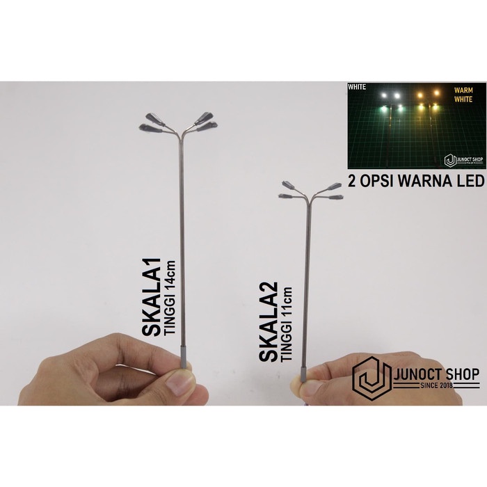 Jual Miniatur- Maket Lampu Jalan 4 Kepala Led Taman - Putih Kuning ...