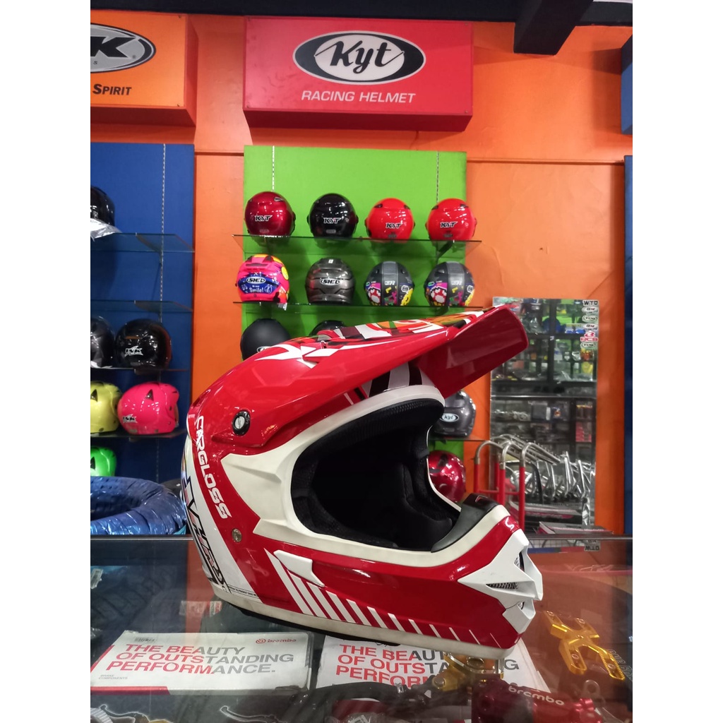 Jual HELM CROSS TRAIL CARGLOSS MERAH PUTIH | Shopee Indonesia