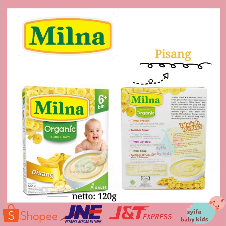 Jual MILNA BUBUR BAYI ORGANIK 6 BLN+ 120GR PISANG Mpasi Baby Goodmil ...
