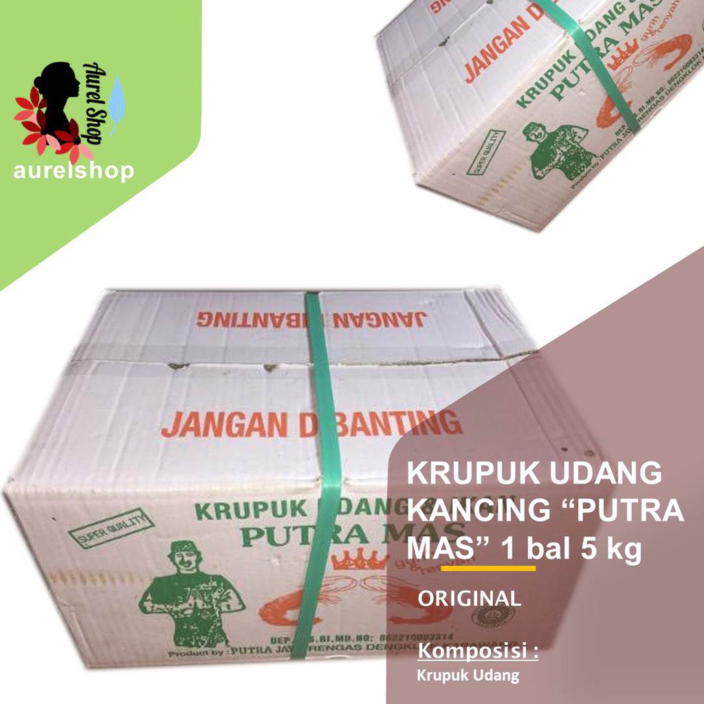 Jual PUTRA MAS Krupuk Udang Kancing KC kemasan 1 kg | Shopee Indonesia