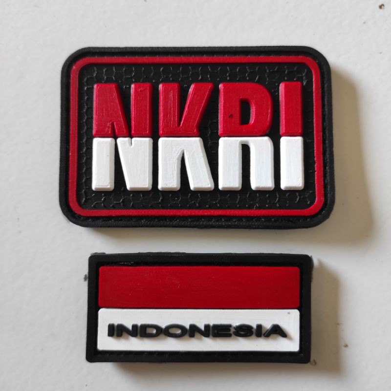 Jual PATCH RUBBER SATU SET LOGO NKRI MERAH PUTIH+BENDERA KECIL/TEMPELAN ...