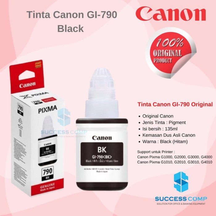 Jual Tinta Printer Canon GI - 790 Black Original | Shopee Indonesia