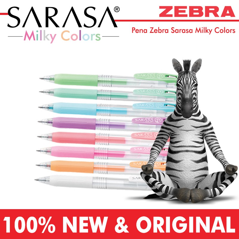 Jual Pena Zebra Sarasa Gel 0.5mm Milky Color's | Shopee Indonesia