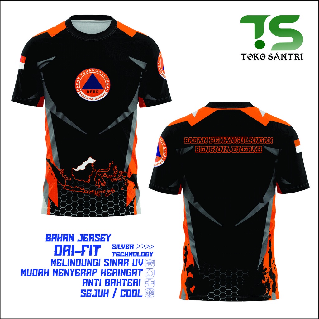 Jual Jersey BPBD / Kaos bpbd Dryfit Tangan Pendek Sublime/ Kaos ...