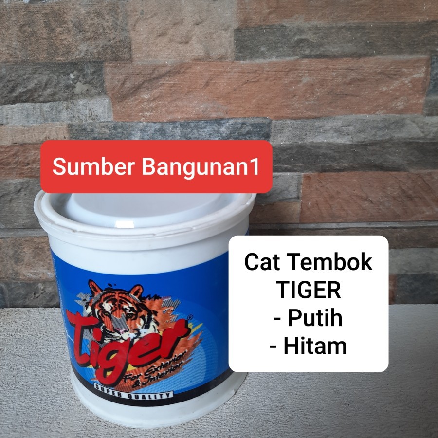 Jual Cat tembok 1kg tiger hitam putih murah cat trotoar triplek ...